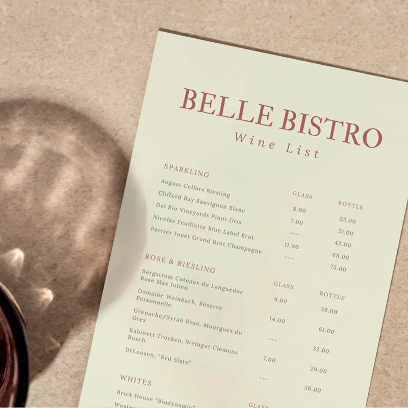 Menu Printing | Custom Printed Menus | Mixam